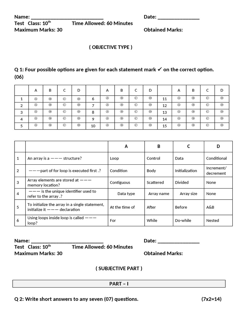 10th Assesment | PDF | Control Flow | Software Development