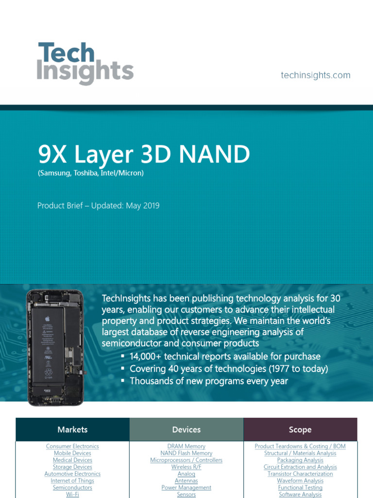 【TechInsights】1905-9X Layer 3D NAND Product | PDF | Flash Memory | Computer Memory