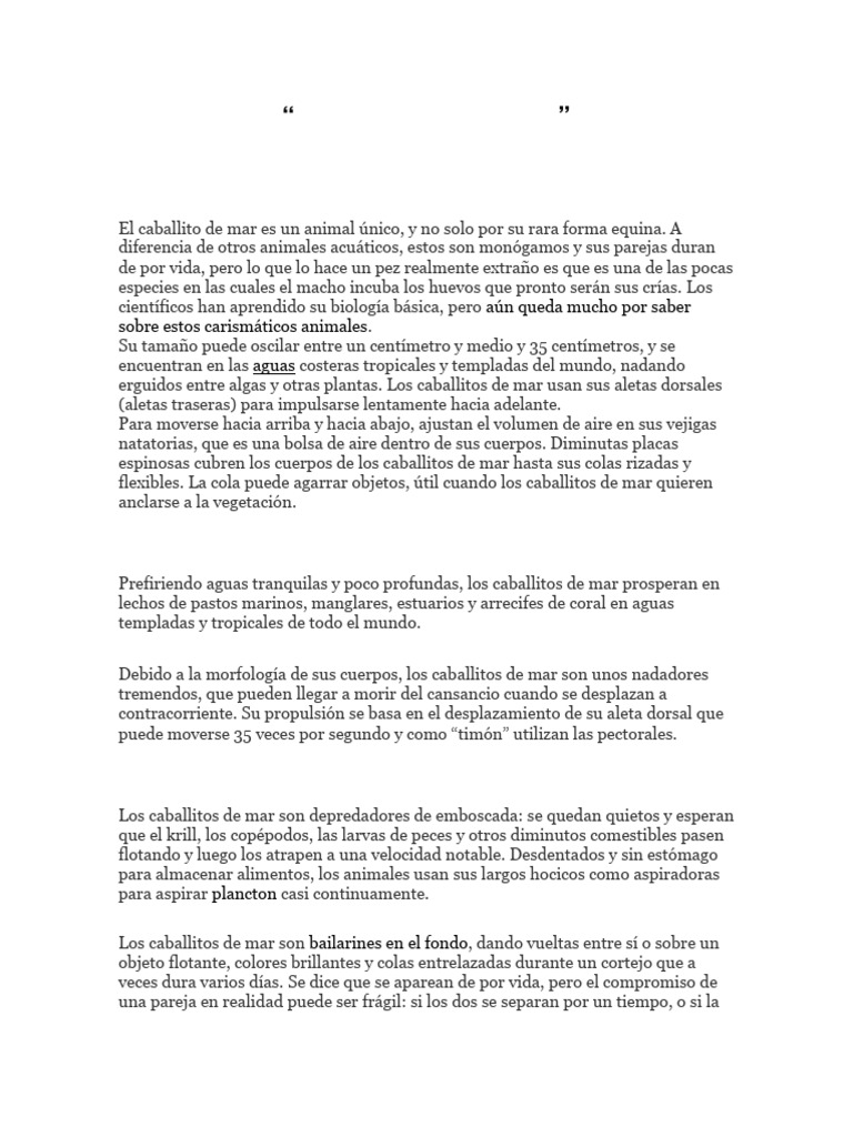 Los Caballitos de Mar | PDF