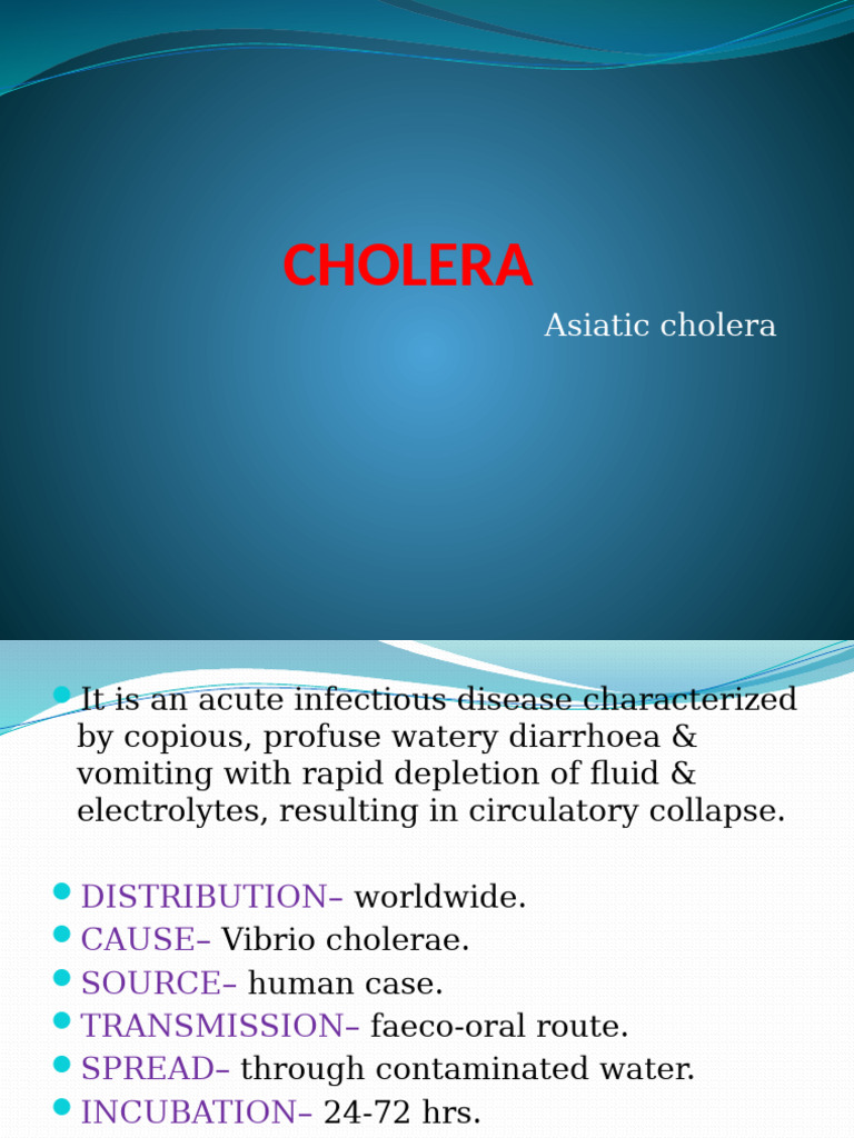 CHOLERA | PDF | Cholera | Vomiting