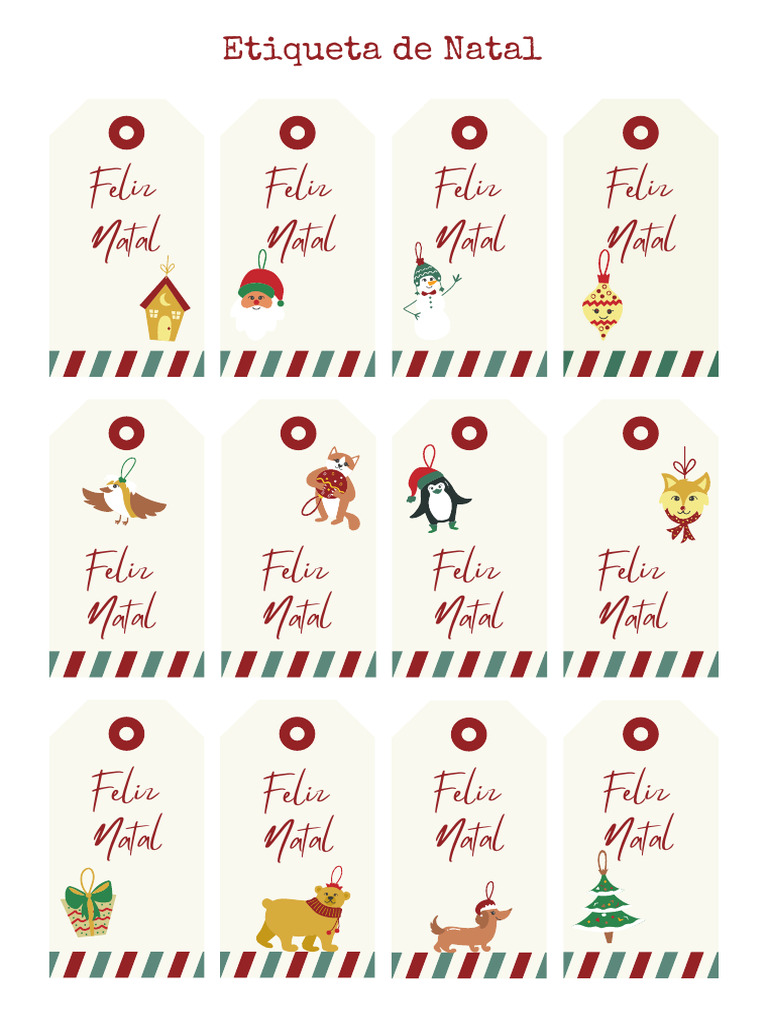 Documento A4 Etiqueta de Feliz Natal Divertido Colorido | PDF