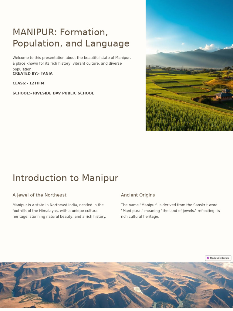 MANIPUR Formation Population and Language | PDF | South Asia