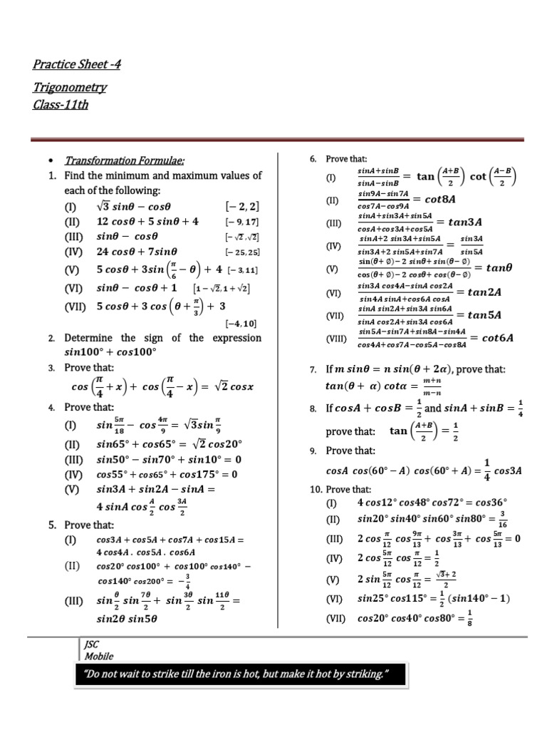 Trigonometry 4 | PDF