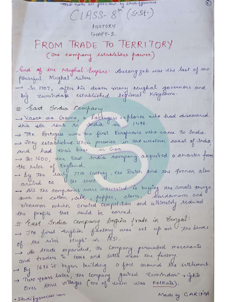 Class 8 History Ch-2 Notes | PDF