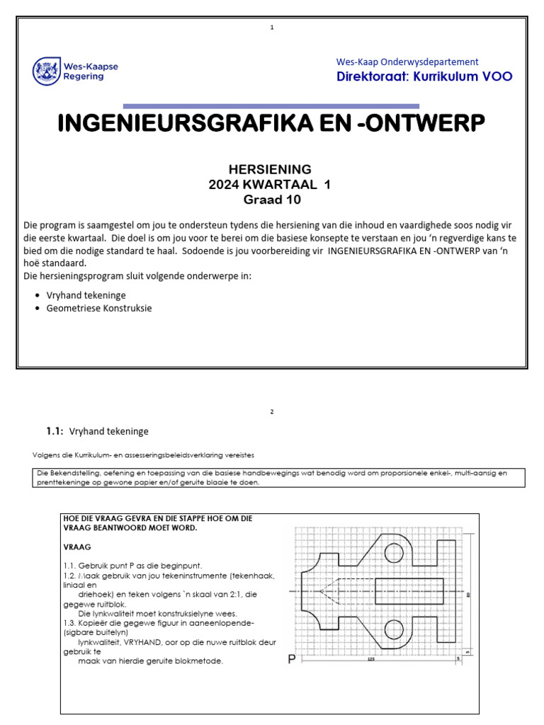 GR 10 Ingenieursgrafika en - Ontwerp Kwartaal 1 Hersiening Vryhand ...