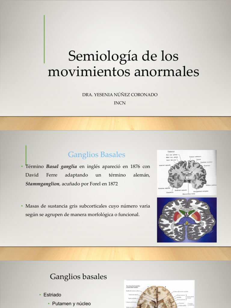 Movimientos Anormales: Diagnóstico y Tipos | PDF | Distonia | Ganglios basales