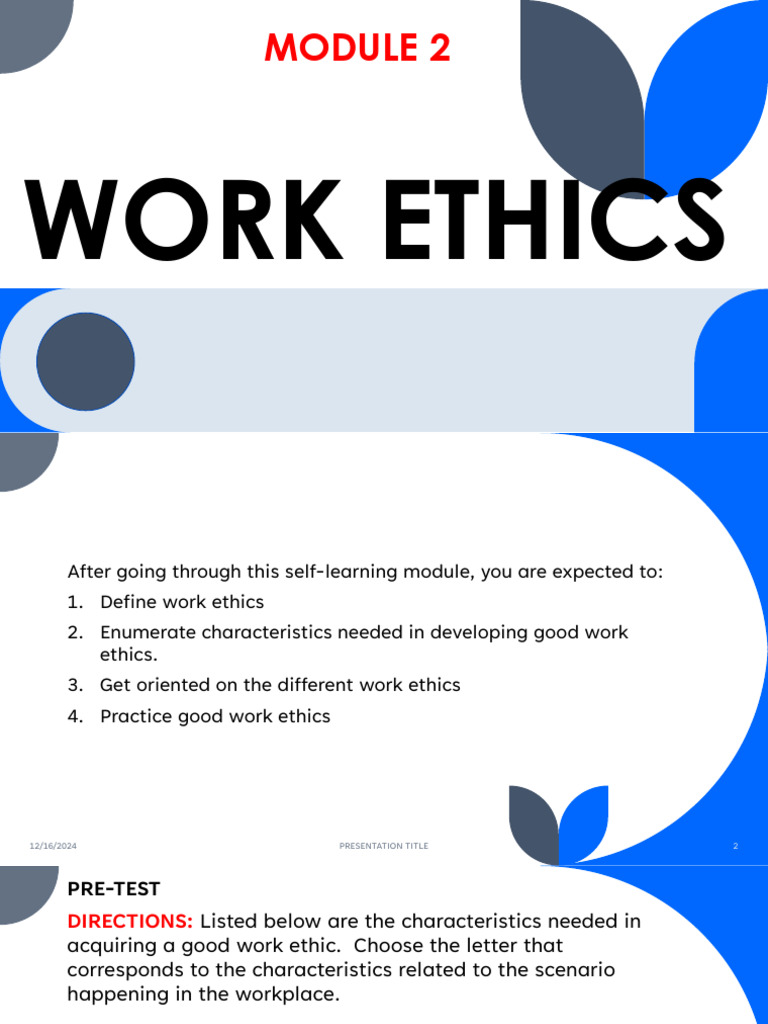 Essential Work Ethics Guide | PDF
