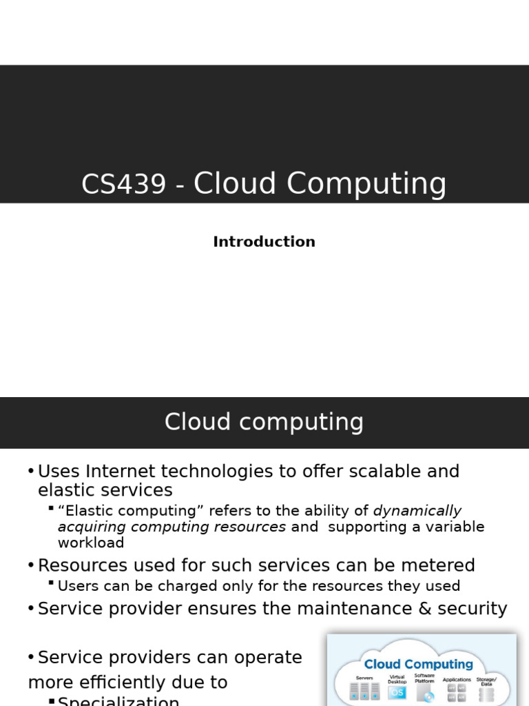 CS439 CC 1b Introduction | PDF | Cloud Computing | Software As A Service