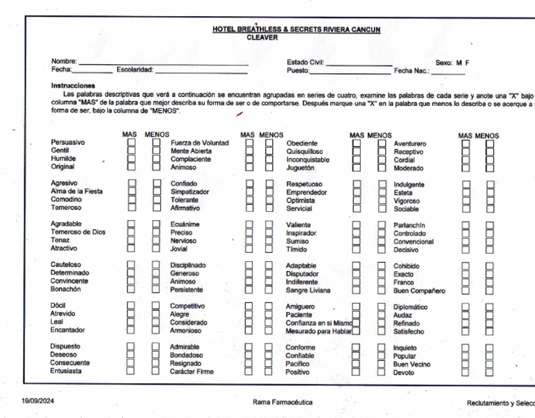 Prueba de Cleaver de Breatheless | PDF