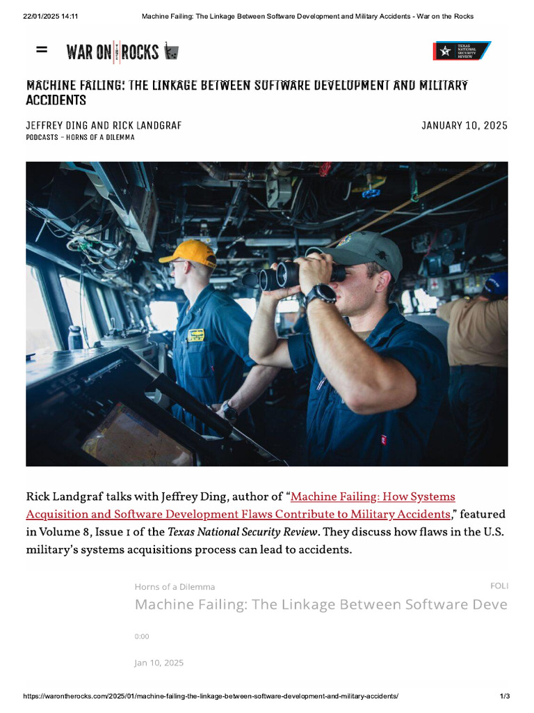 Machine Failing The Linkage Between Software Development and Military ...