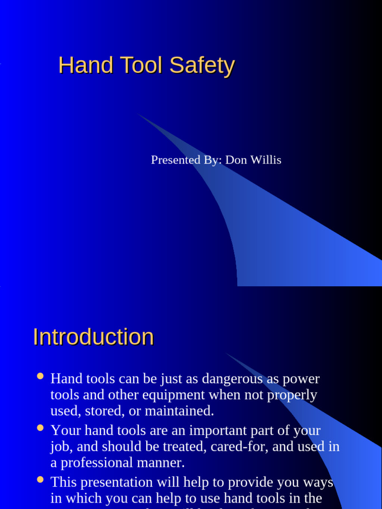 Hand Tools Presentation | PDF | Tools | Metalworking