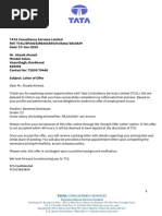 TCS Offer Letter PDF | PDF | Arbitration | Intellectual Property