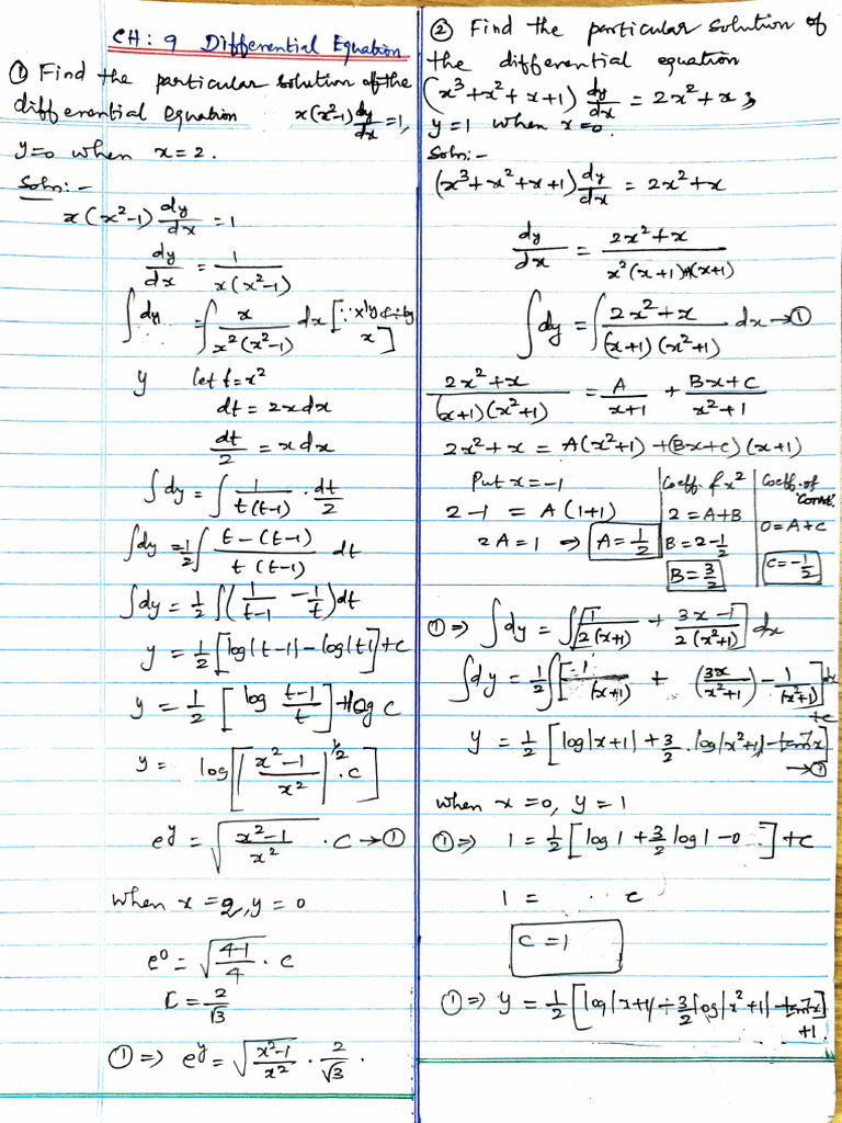 Differential Equations Practice Questions | PDF
