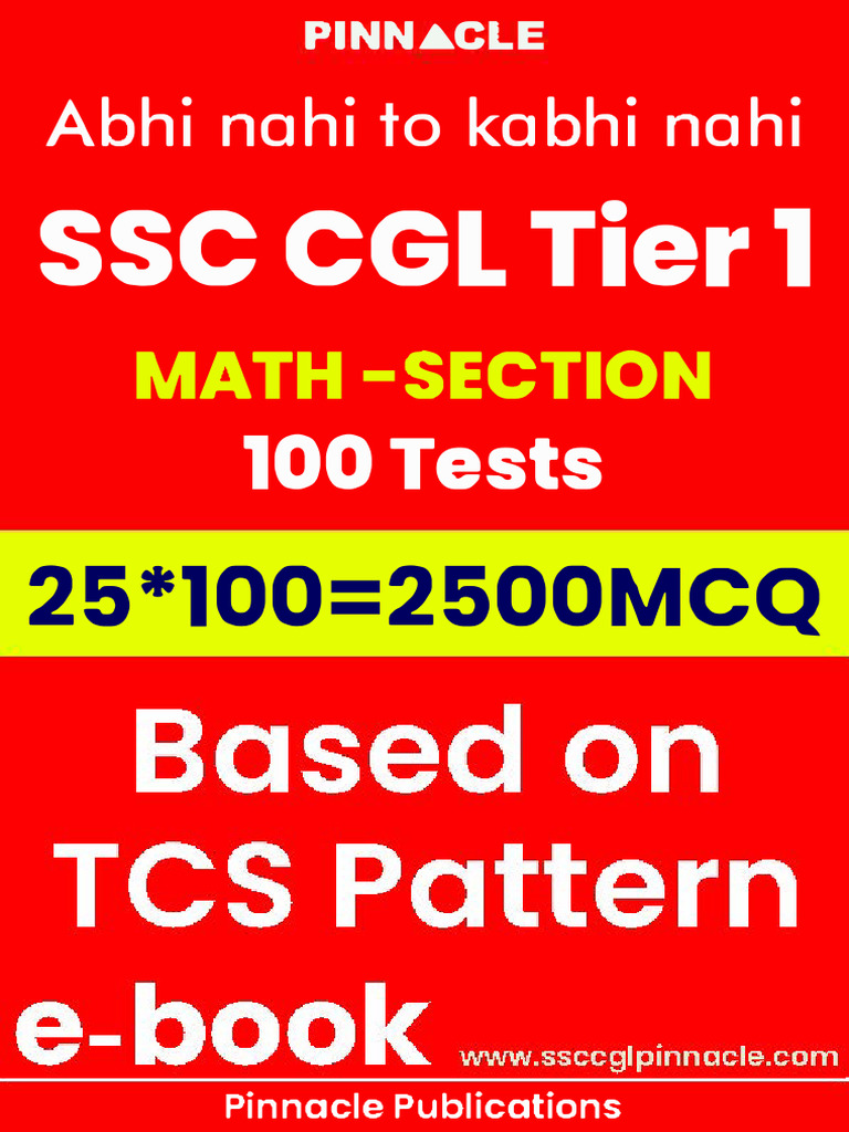 SSC CGL Tier-1 Maths 100 Practice Sets Based on TCS Pattern | PDF