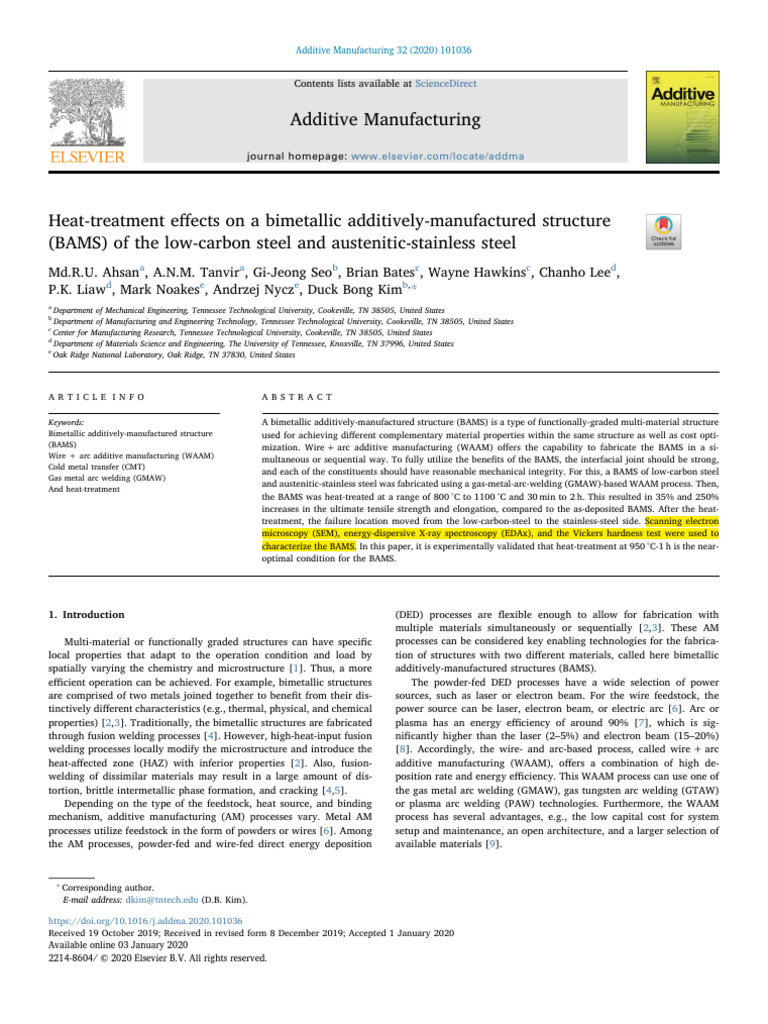 17 - Heat-Treatment Effects On A Bimetallic Additively-Manufactured ...