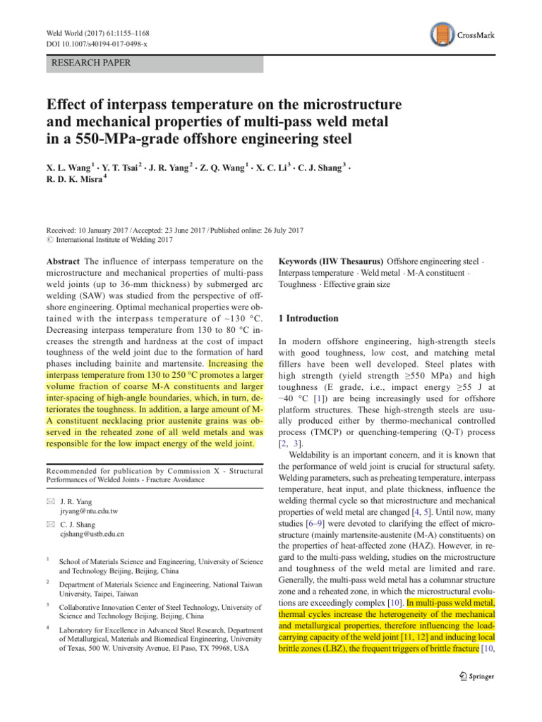 15 - Effect of Interpass Temperature On The Microstructure and ...