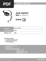 Test Diagnostyczny Z Języka Angielskiego - 4 Klasa | PDF