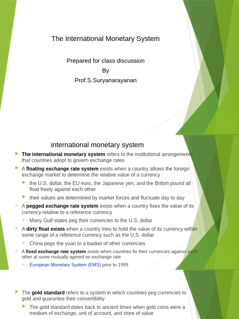11.the International Monetary System | PDF | Bretton Woods System ...