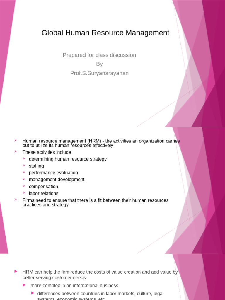 Global HR Management Strategies Explained | PDF | Cost Of Living ...