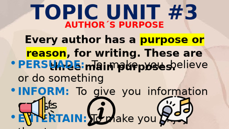 Understanding Author's Purpose | PDF