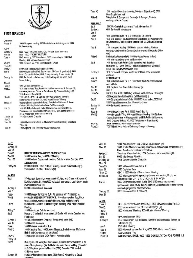 BMC T1 25 Calendar | PDF