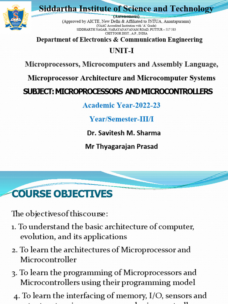 MPMC PPT (R20) | PDF | Central Processing Unit | Microcomputers