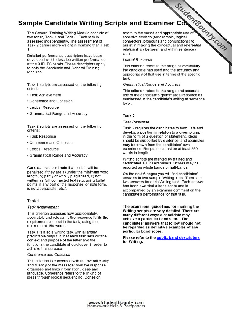 IELTS General Training Writing Samples | PDF | Word | Linguistics