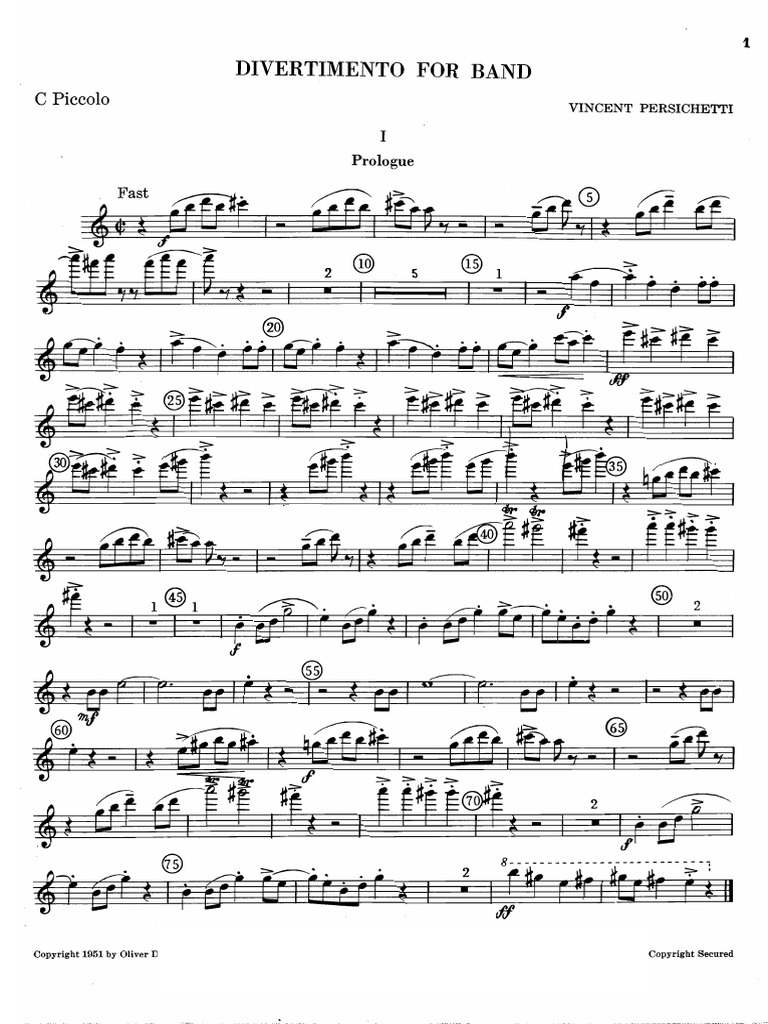 Divertimento For Band (Persichetti) - Partes | PDF