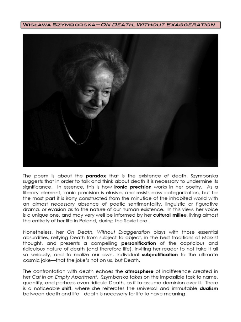 On Death Without Exaggeration-Annotated | PDF