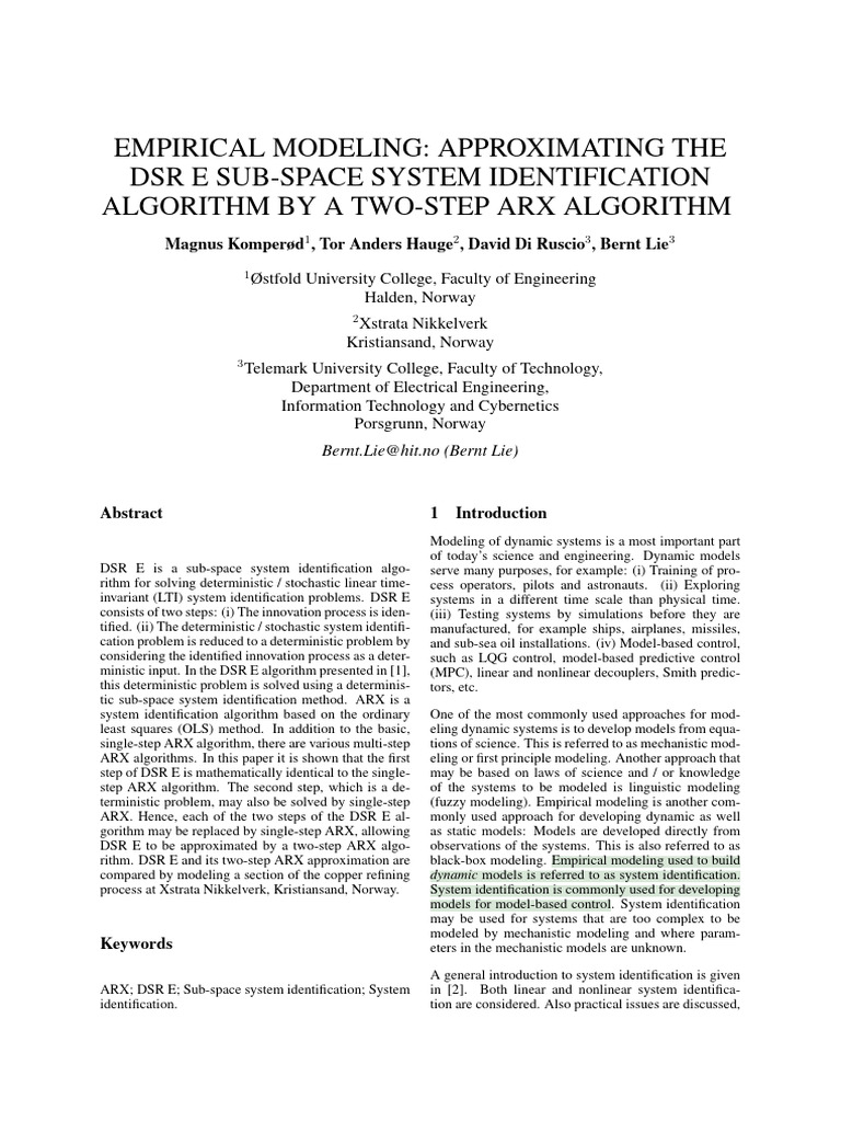 DSR E Algorithm Approximated by ARX | PDF | Ordinary Least Squares | Matrix (Mathematics)