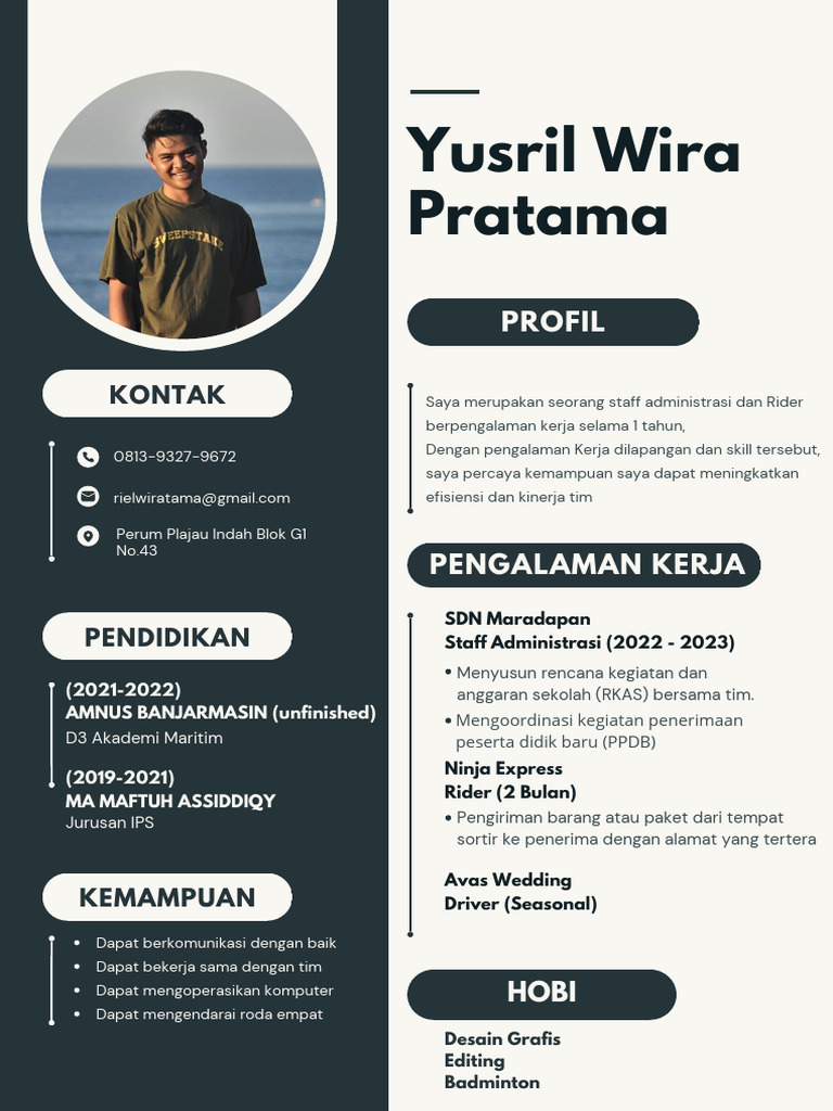 Profil Yusril Wira Pratama: Administrasi & Driver | PDF