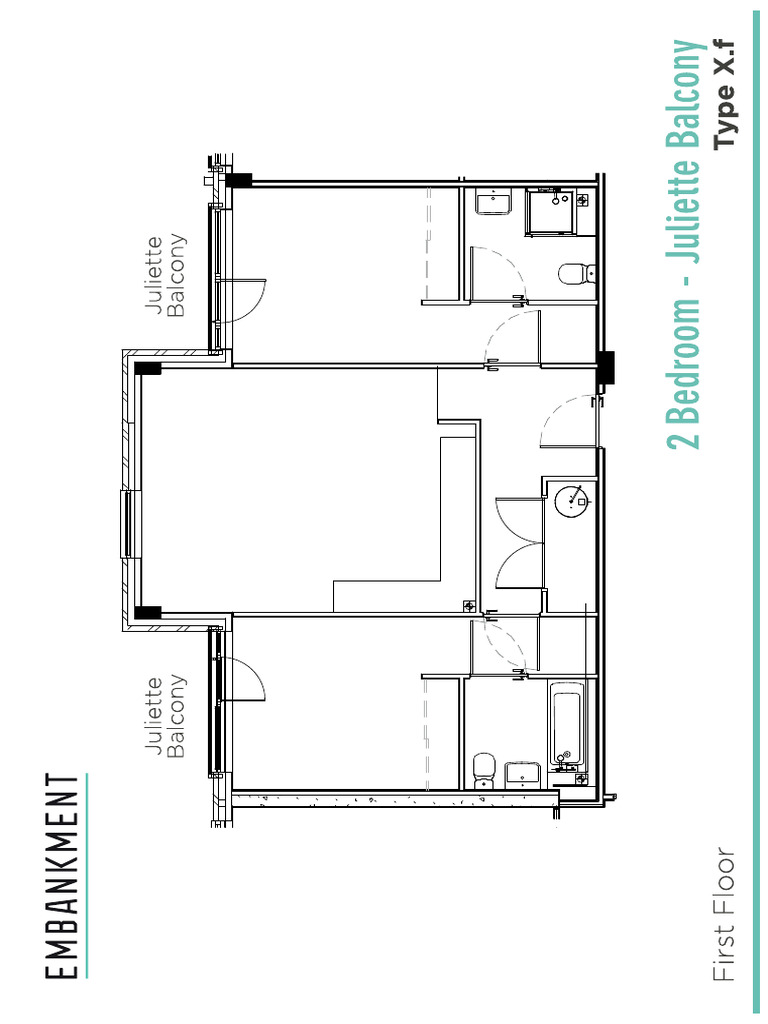 2 Bed With Juliette Balcony Floor Plan | PDF