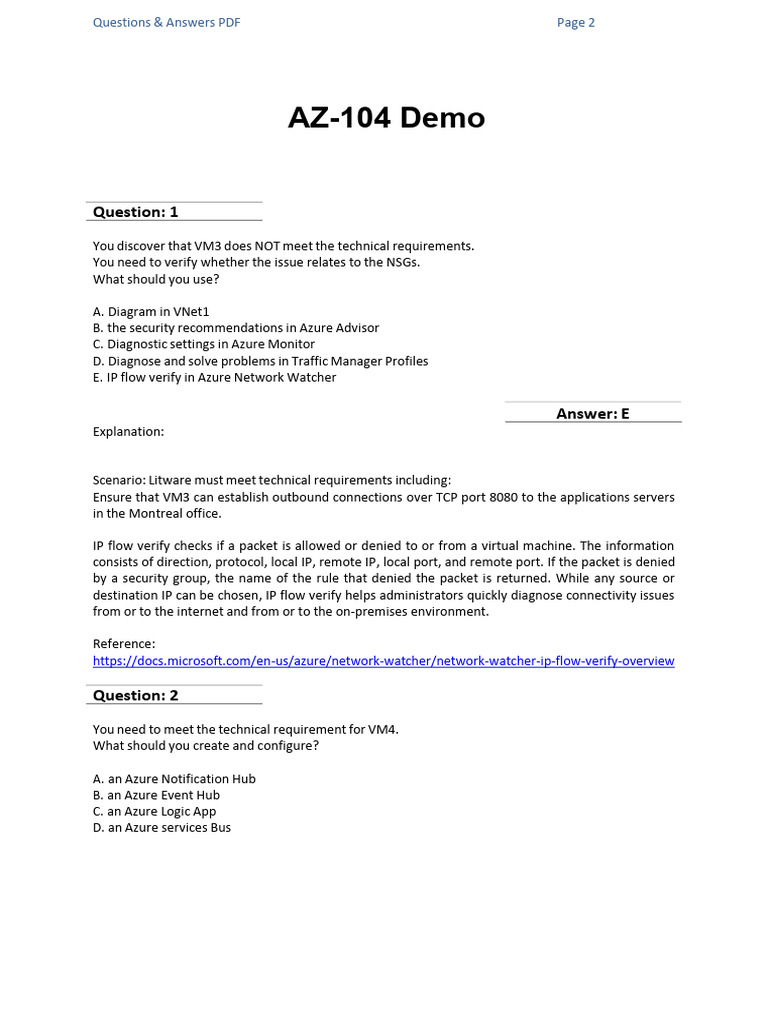 AZ 104 Demo | PDF | Port (Computer Networking) | Internet Protocols