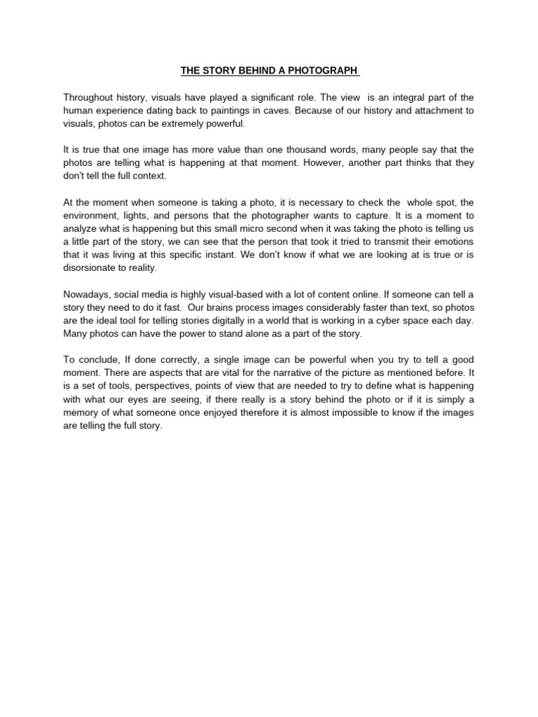 The Story Behind A Photograph | PDF