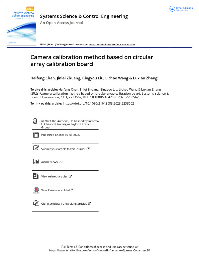 Camera Calibration Method Based On Circular Array Calibration Board | PDF | Computer Vision ...