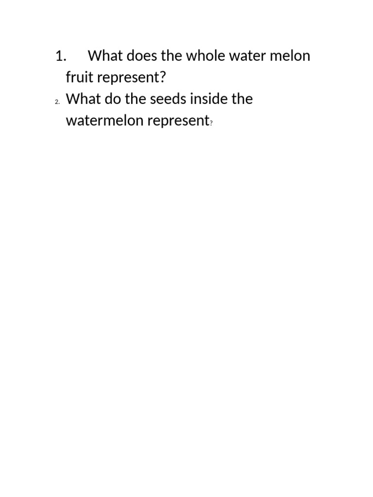 Symbolism of Watermelon and Seeds | PDF