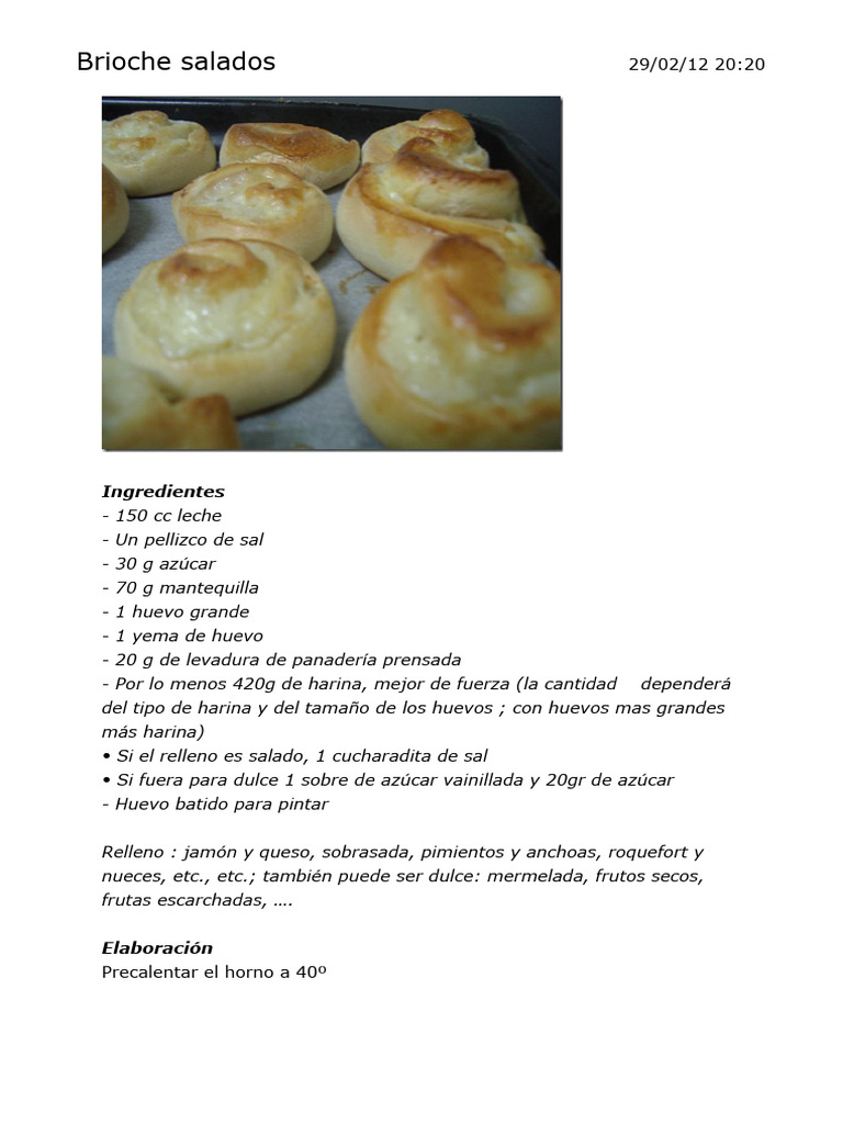 Brioche salados | PDF | Panes | Alimentos