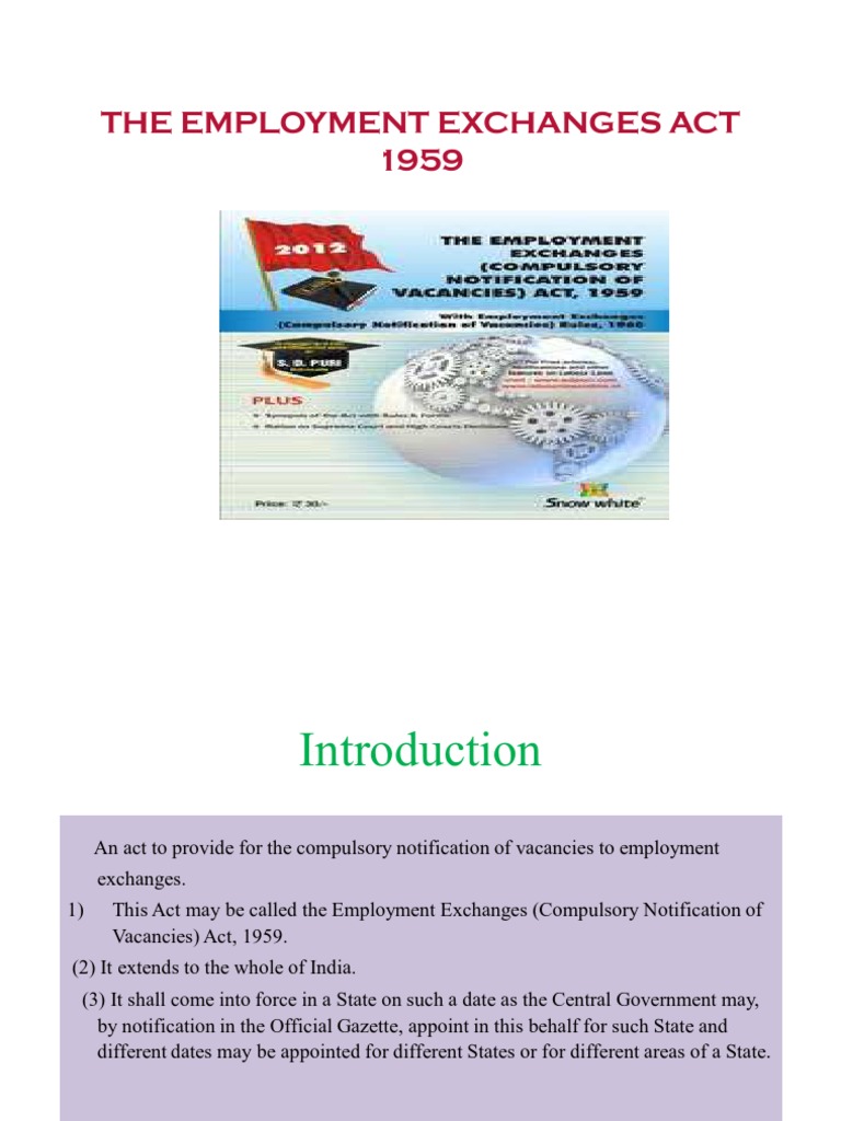 Employment Exchange Act 1959 Overview | PDF | Employment | Public Law