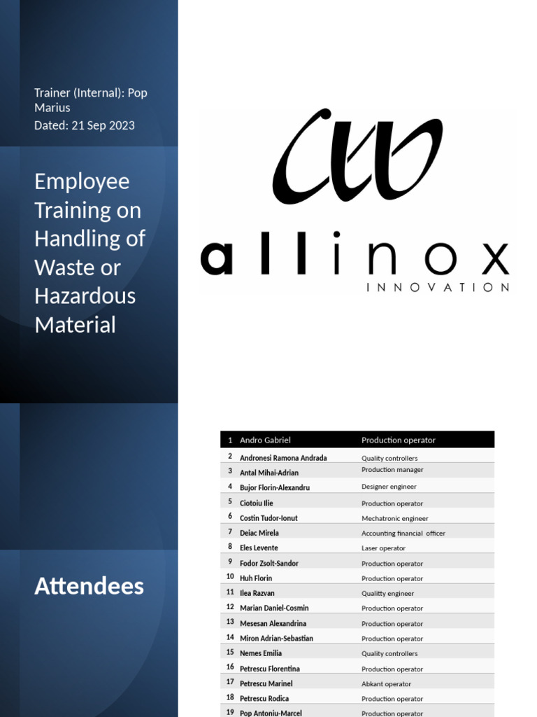 Waste Handling Training Overview | PDF | Waste | Dangerous Goods