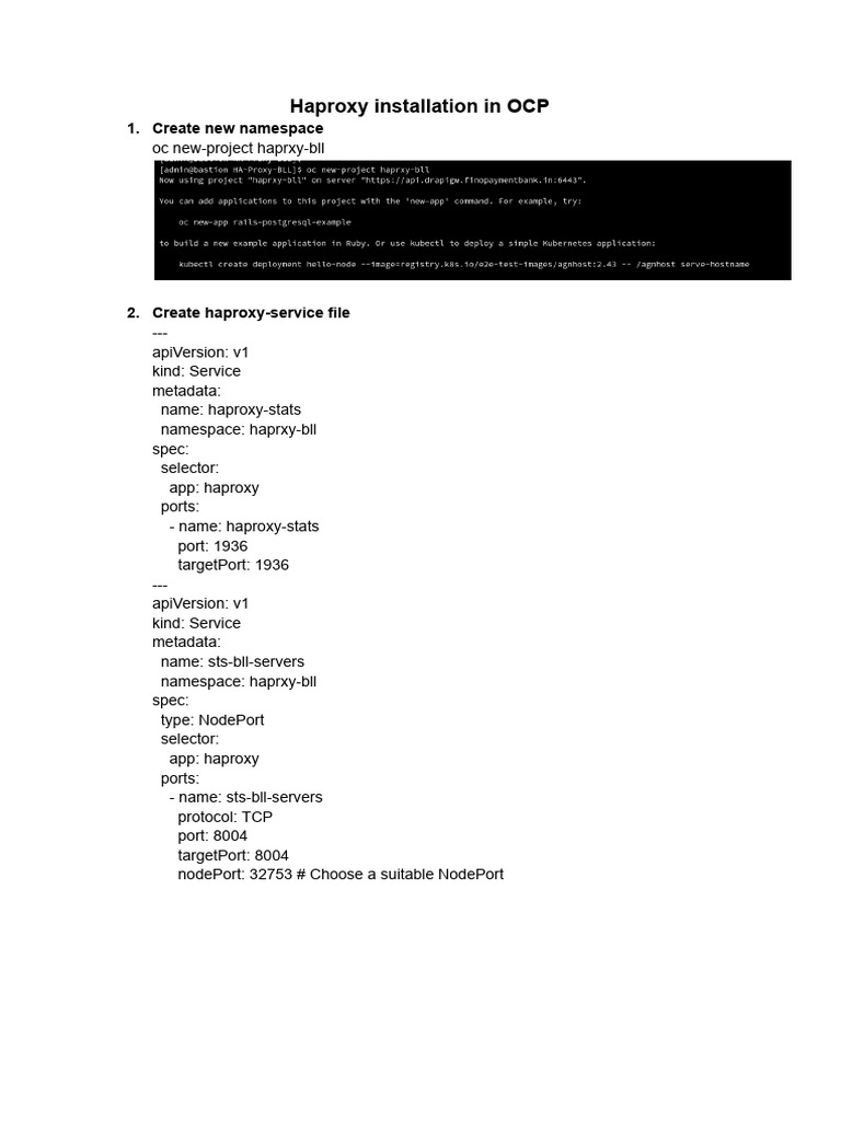 Haproxy Installation in OCP Document | PDF | Networking Standards ...