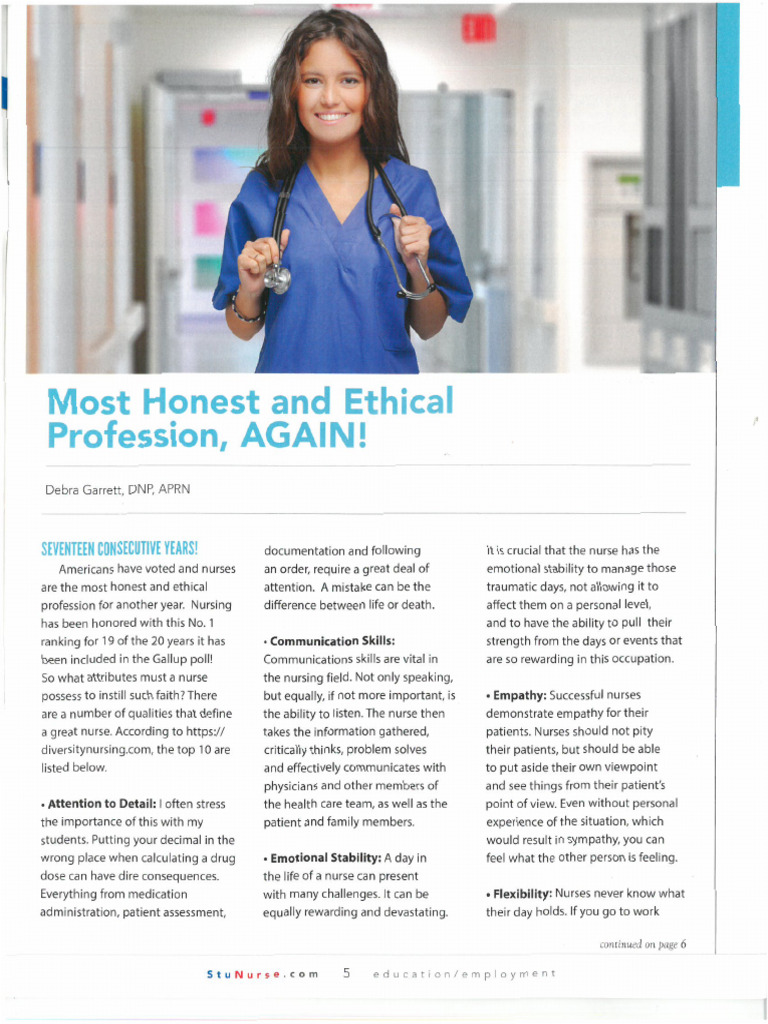 Most Honest and Ethical Profession, AGAIN! | PDF | Nursing | Empathy