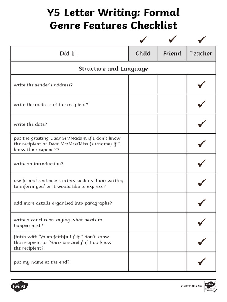 Genre Features Checklists | PDF