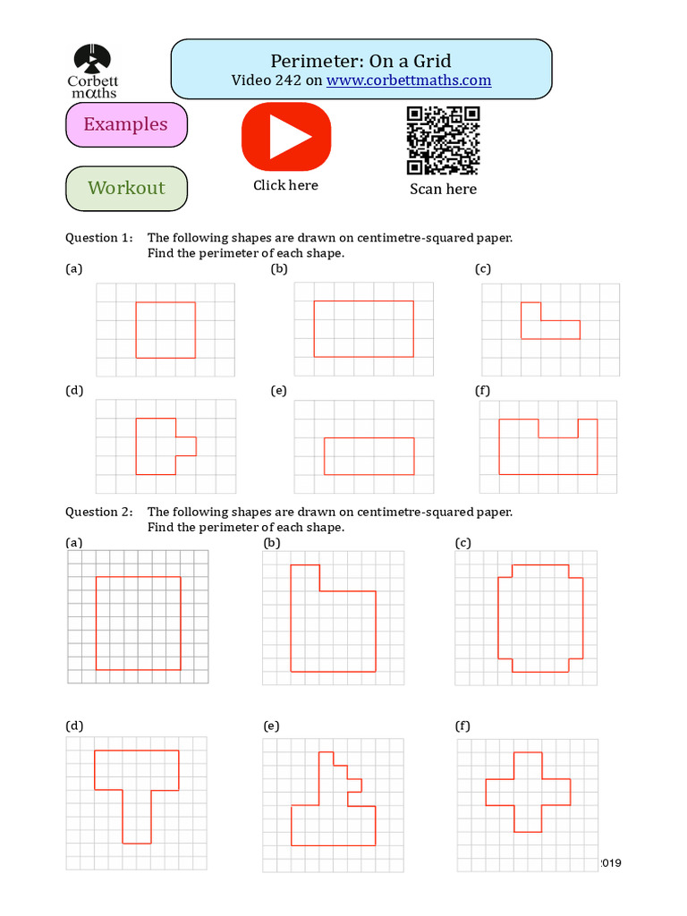 Perimeter of Shapes On A Grid PDF | PDF | Elementary Mathematics ...