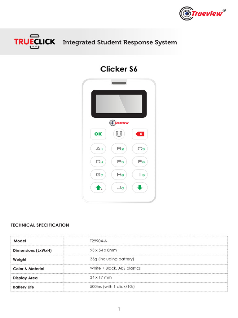 New TrueClick Datasheet | PDF | Computer Engineering | Electronics