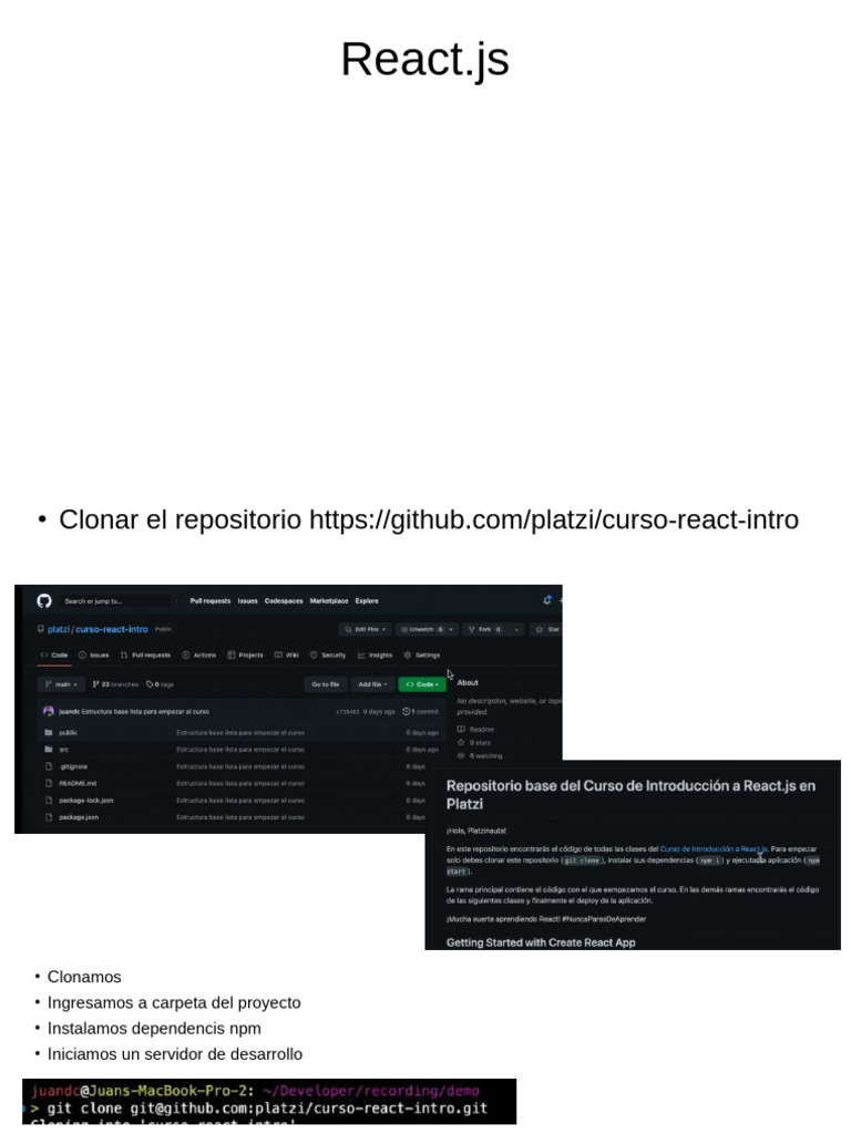 01 React Platzi | PDF | Arquitectura de sistemas | Desarrollo web