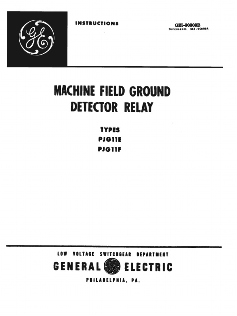 PJG11 Ground Detector Relay Guide | PDF | Relay | Electrical Connector