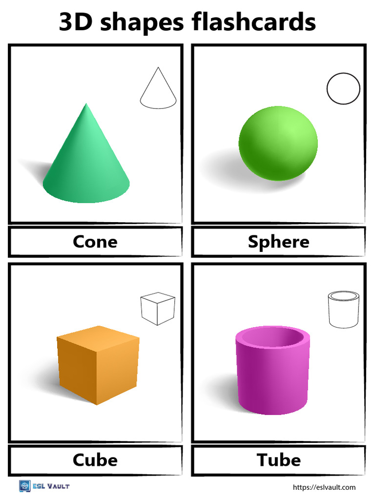 Free Printable 3d Shapes Flashcards | PDF