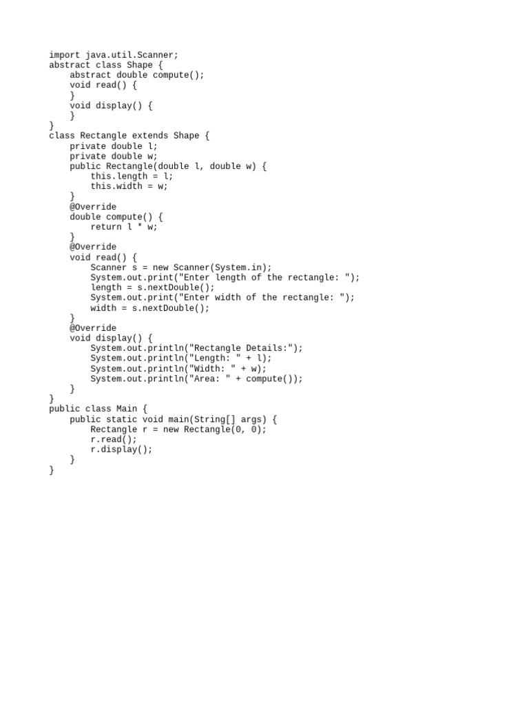 Java Rectangle Class Example | PDF