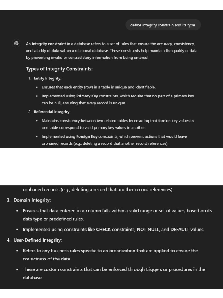 unit 3 dbms (integrity constrain) | PDF