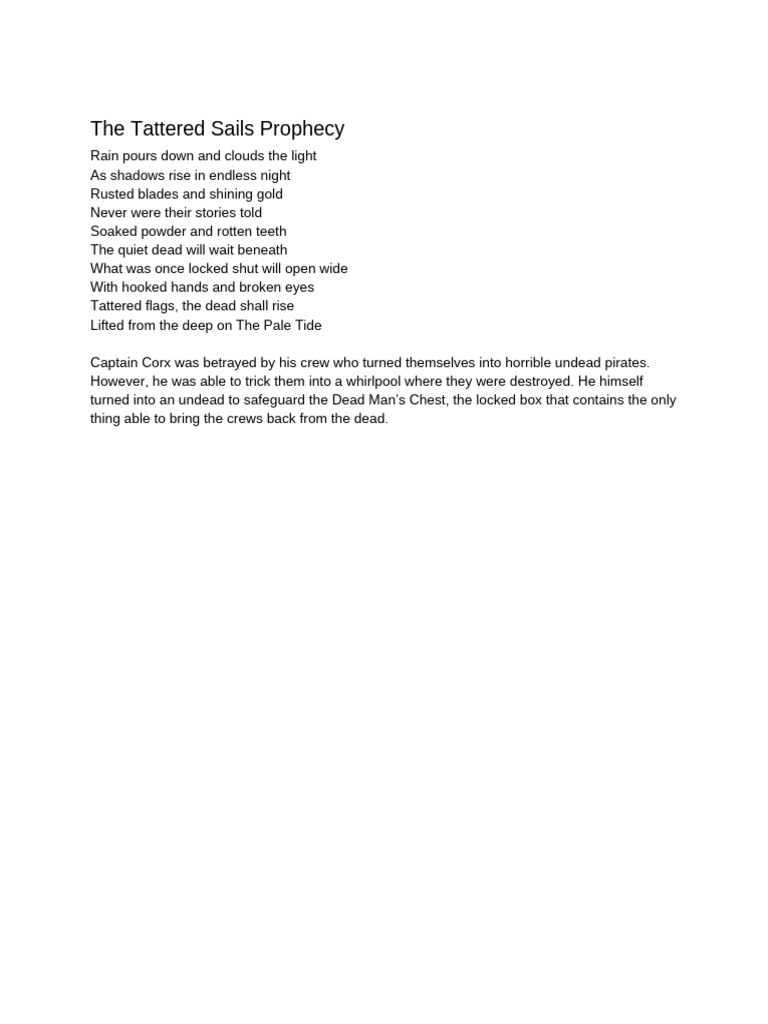 The Tattered Sails Prophecy | PDF